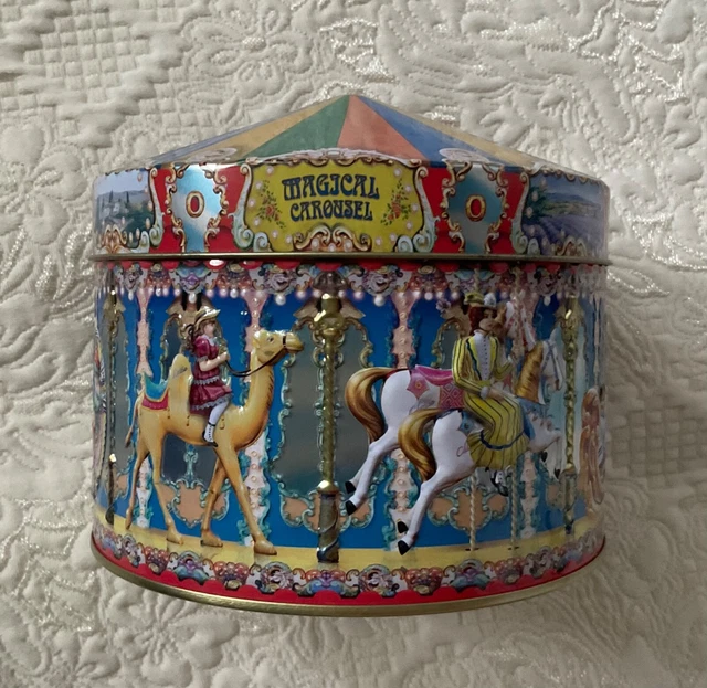 CHURCHILL'S MAGICAL CAROUSEL Empty Embossed Confectionery Biscuit ...