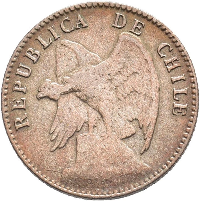 FITZ SÜDAMERIKA CHILE Anden 20 Centavos Condor 1908 Billon ØMAH287 EUR ...