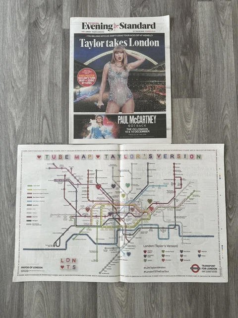TAYLOR SWIFT EVENING Standard LDN Tube Map commission Collector Poster ...