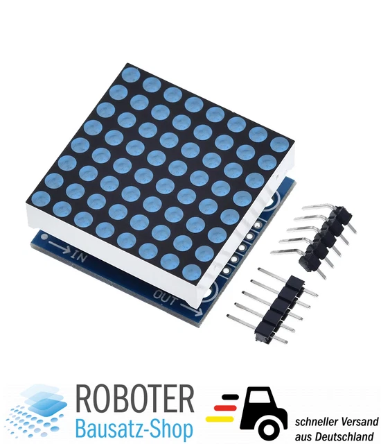 MAX7219 LED MATRIX Modul 8x8 Blau Arduino DIY Elektronik EUR 5,05 ...