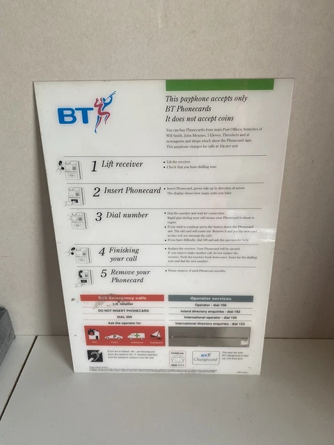 BT VINTAGE SIGN How To Use a BT Phone Card in Phone Box Payphone ...
