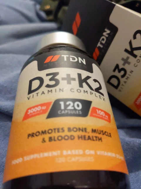 TDN NUTRITION VITAMIN D3 3,000 iu & K2 100ug (mk7) - 120 Vegetarian ...