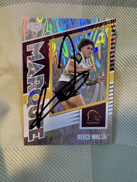SIGNED REECE WALSH Brisbane Broncos 2025 NRL Elite Marquee Card £17.92 ...
