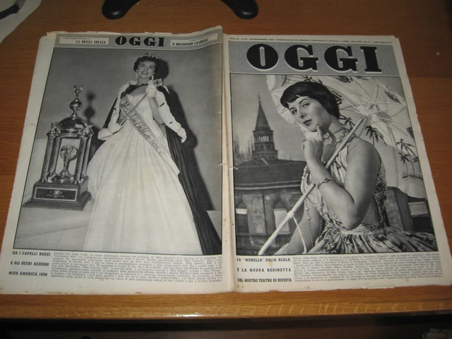 RIVISTA OGGI 1955/38=DELIA Scala=Sharon Ritchie=Lauren Bacall=Humphrey ...