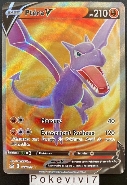 CARTE POKEMON PTERA 179/196 V Full Art FA Epée et Bouclier 11 EB11 FR ...