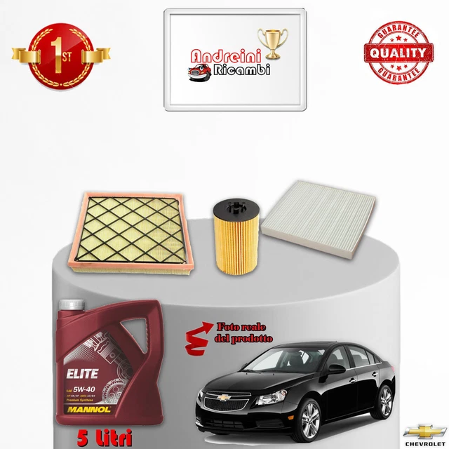 FILTRES KIT D'ENTRETIEN Et Huile Chevrolet Cruze 1.6 83KW 113CV Partir ...