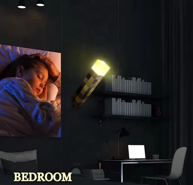 MINECRAFT GAME TORCH Lamp Led Night Light Home Decors USB Rechargeable ...