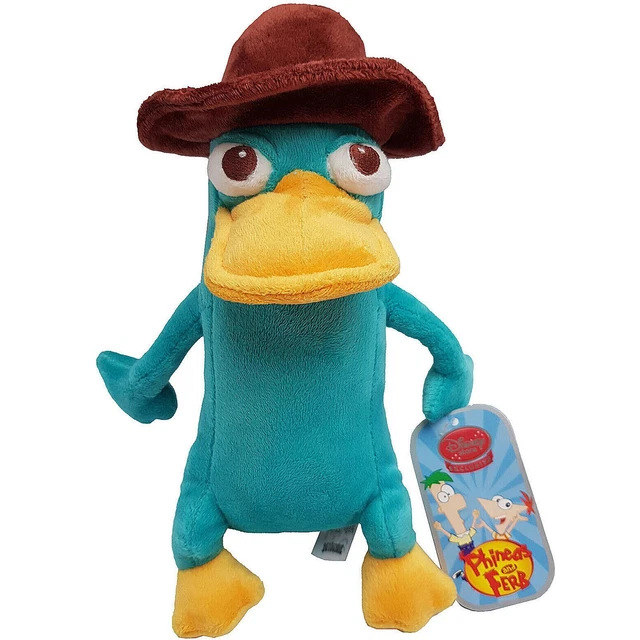 DISNEY STORE AGENT P Perry The Platypus Soft Plush Cuddly Toy Phineas ...