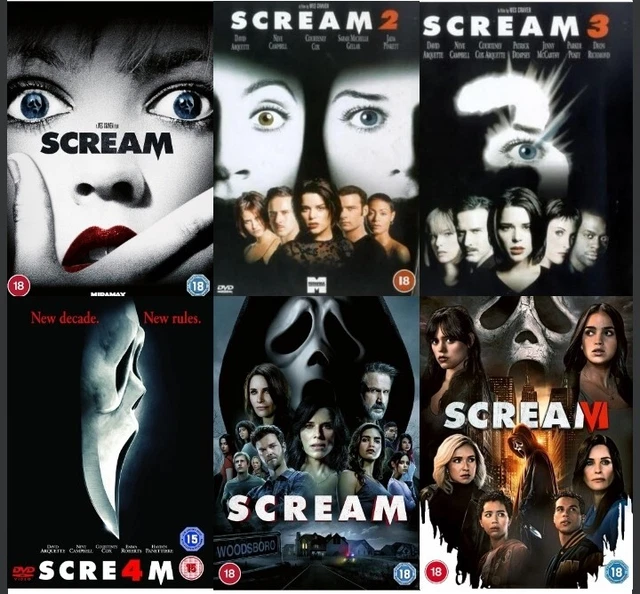 SCREAM 1-6 MOVIE COMPLETE COLLECTION DVD 1 2 3 4 5 6. Scream i ii iii ...