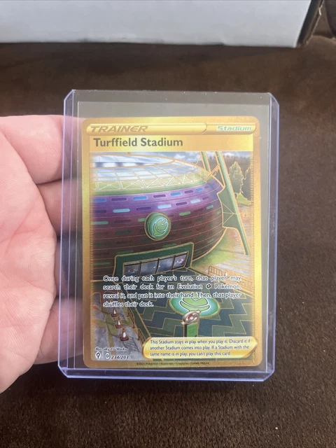 TURFFIELD STADIUM SECRET Rare Gold 234/203 Pokémon 2021 Evolving Skies ...