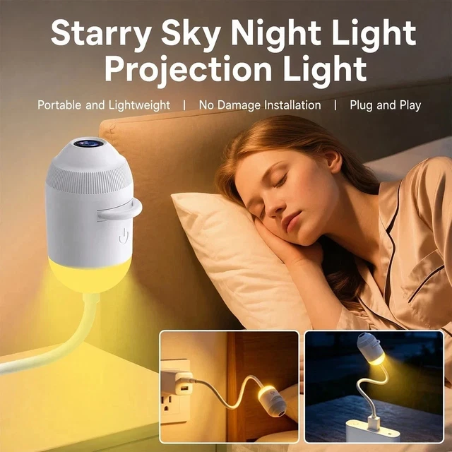 HD SMART DYNAMIC 5D Holographic Night Light Projector, Plug and Play ...