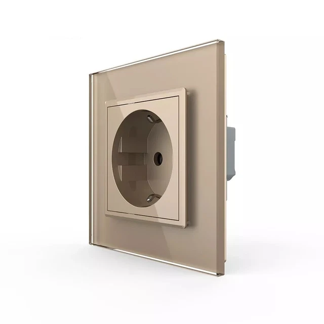 LIVOLO EINFACHE DESIGN Steckdose Glas Kindersicherung Wandsteckdose UP ...