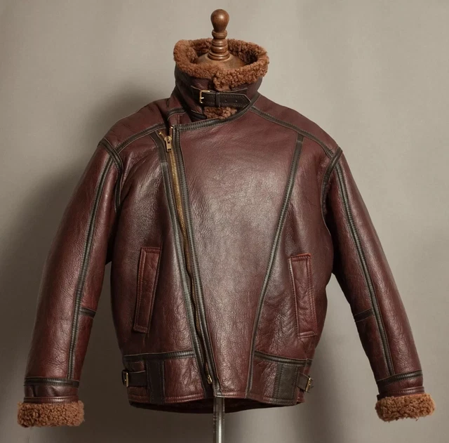 VINTAGE SHEEPSKIN SHEARLING Flying Bomber Jacket XL 46 £495.00 ...