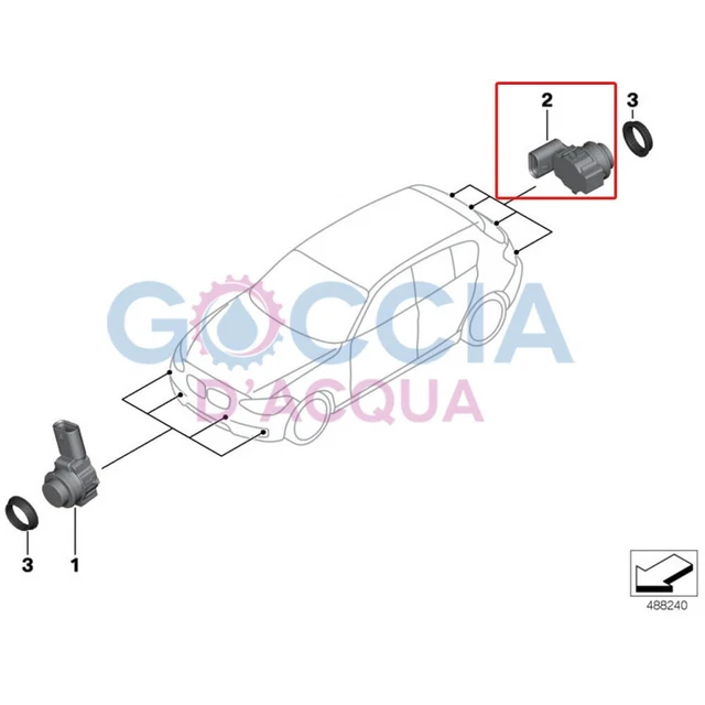 GENUINE BMW F20 F21 F22 F23 Ultrasonic sensor Estoril Blue 2 (WB45 ...