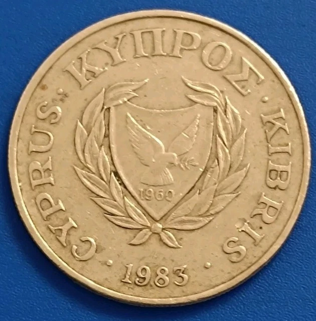 🇨🇾 CIPRO CYPRUS Kibris 🇨🇾 Coin Moneta 10 Cents Cent 1983 Pre Euro EUR 1 ...