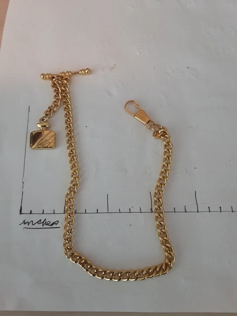 VINTAGEPOCKET WATCH CHAIN 12inches, 18kgold filled, stamp,used as ...