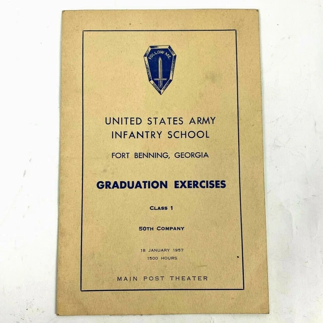 1957 US ARMY Infantry School Fort Benning Graduation Exercises Class 1 ...