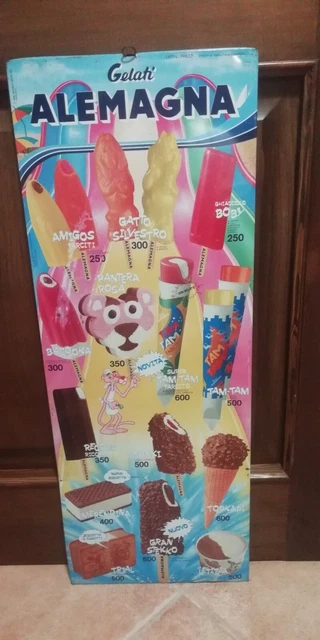 ALEMAGNA INSEGNA GELATI tabella gelato cartello Pantera Rosa Gatto ...