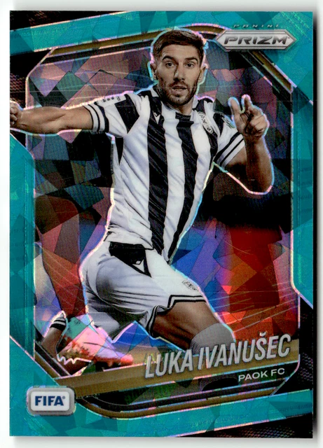 PANINI PRIZM FIFA Soccer 2025-26 Tarjeta 46 Luka Ivanušec Aqua Ice 13/ ...