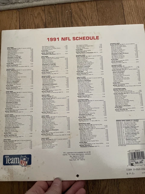 CALENDARIO NFL PHILADELPHIA Eagles Vintage Nuovo Stock 1992 EUR 29,28 ...