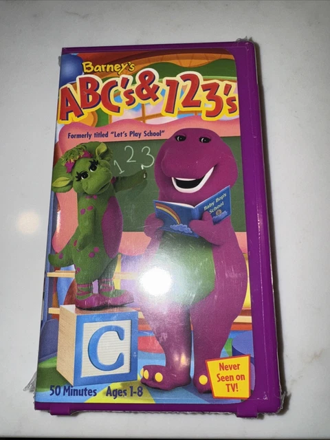 BARNEY’S ABC’S & 123’s - Let’s Play School (VHS, 1999) 14 Songs Hard ...