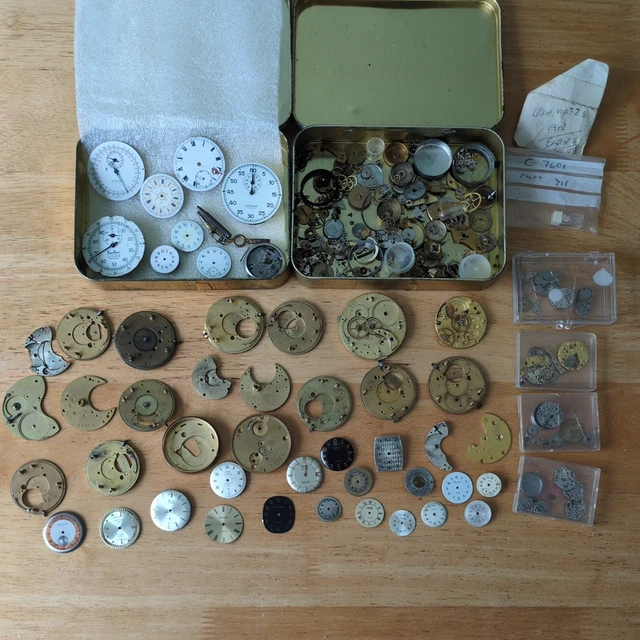 JOBLOT OF WATCH & Pocket Watch Parts For Spares Or Repairs £20.42 ...