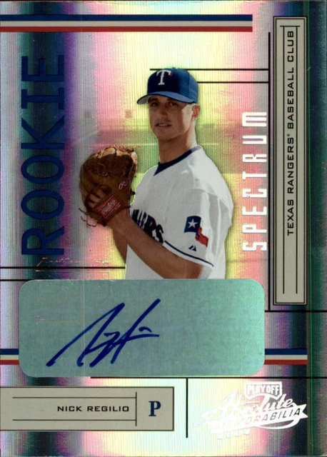2004 (RANGERS) ABSOLUTE Memorabilia Signature Spectrum argent #232 Nick ...