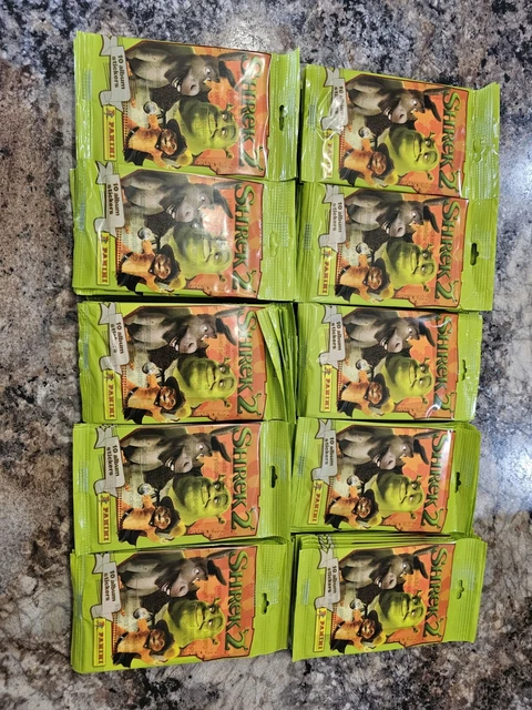 LOT OF 100 Shrek 2 Movie Panini 2004 Sticker Packs Sealed 10 Stickers ...
