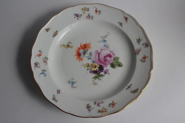 MEISSEN ASSIETTE PORCELAINE Fleurs Papillons XIXe siècle (63779) EUR ...