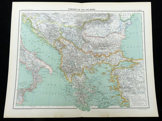 ANTIQUE MAP OF The Balkan Peninsula The Balkans Asia Minor Geography ...