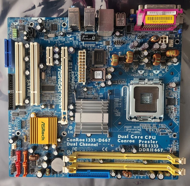ASROCK CONROE 1333-D667 INTEL Socket T LGA775 Motherboard DDR2 PCI-E £ ...