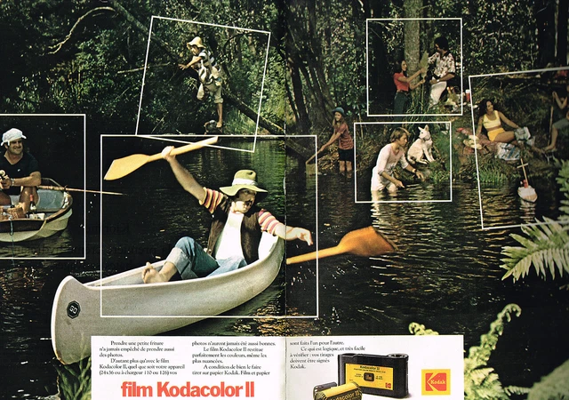 PUBLICITE 1974 KODAK KODACOLOR II film (2 pages) à la peche le dimanche ...