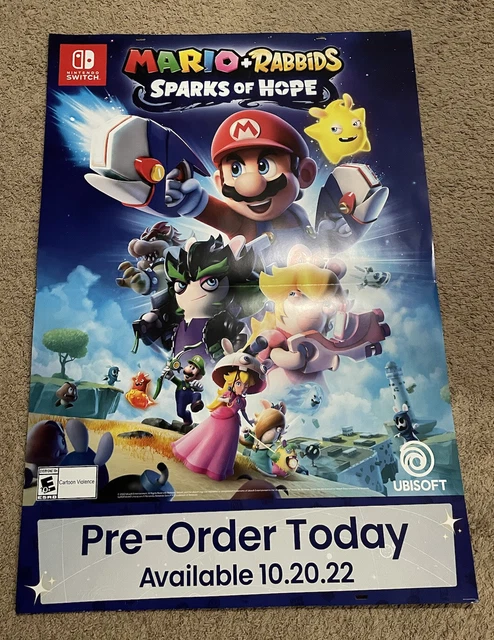 MARIO RABBIDS SPARKS Of Hope Gamestop Switch Poster (49inx33in) EUR 25 ...