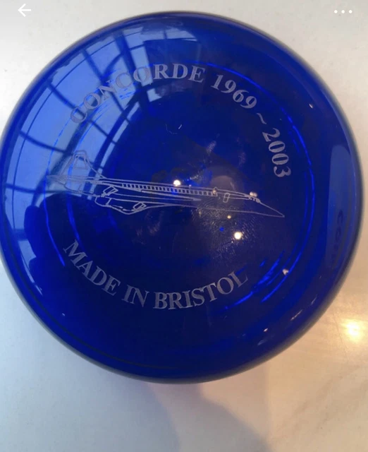 CONCORDE BRISTOL BLUE Glass Paperweight £34.99 - PicClick UK