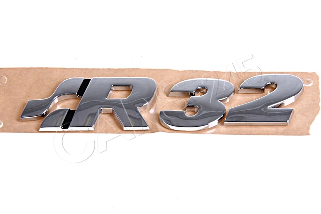 GENUINE R32 REAR Trunk Boot Badge Emblem Chrome VW Golf Mk4 R32 ...