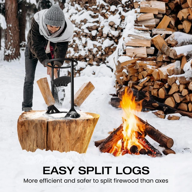FIREWOOD SPLITTER SET Log with Hammer Manual Wood Splitting Cutter ...
