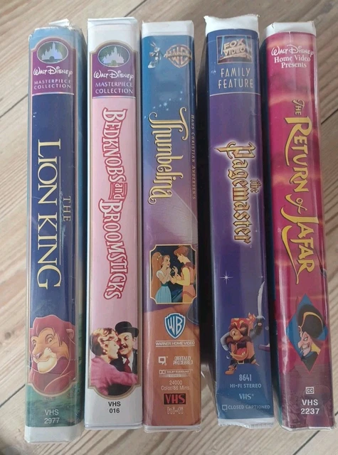 WALT DISNEY VHS Clam Shell Movie Collection X 5 Lot Bundle Vintage ...