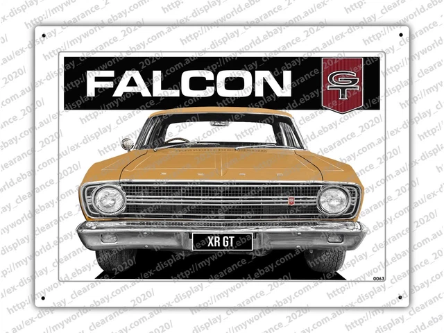 MINI TIN SIGN #0063 SUIT GT Gold Ford XR GT Falcon 1967 Man Cave 185MM ...