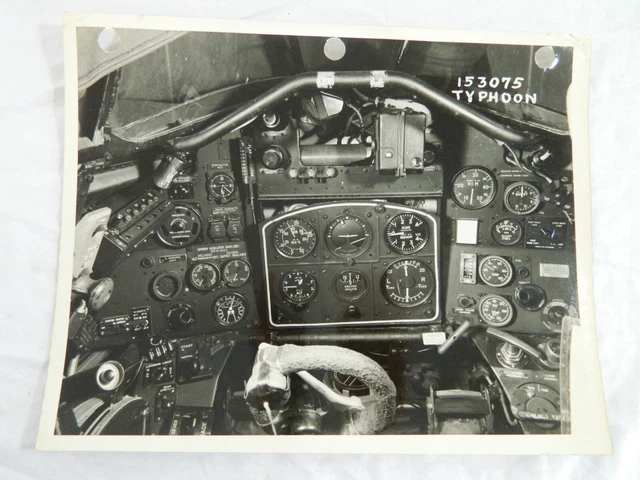ORIGINAL WW2 BRITISH Hawker Typhoon Cockpit Fighter Airplane Photograph ...