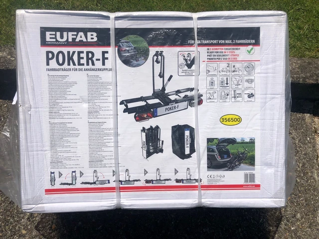 EUFAB POKER-F FAHRRADTRÄGER Heckträger abklappbar für 2 Fahrräder E ...