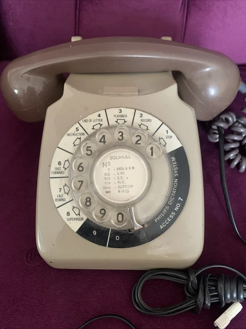 GPO TELEPHONE GREY Two Tone 1980's Vintage Rotary Dial BT Connection £ ...