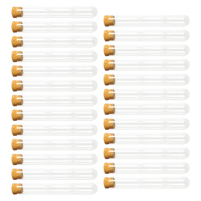 25 PCS SCIENCE Test Tubes Glass Test Tubes With Cork Stoppers $15.79 ...