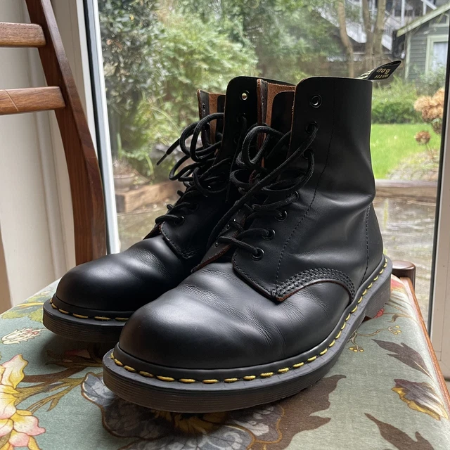 DR. MARTENS VINTAGE 1460 Quilon Leather Ankle Boots Doc Black Made In England 9 £149.99 ...