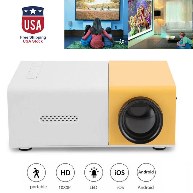 FULL HD 1080P Mini Projector LED Multimedia Home Theater Movie TV AV ...