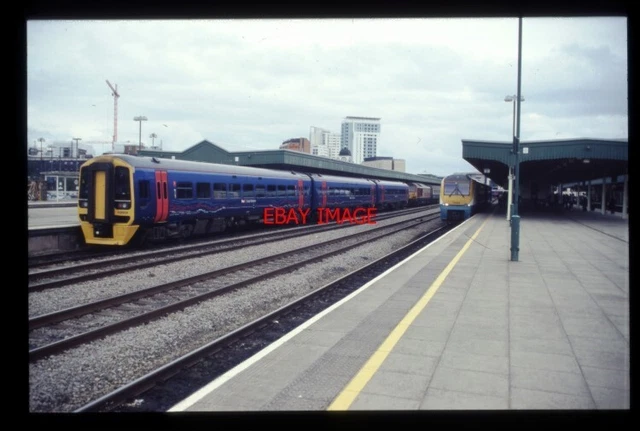 ORIGINAL 35MM SLIDE BR CLASS 158 UNIT 158959 AT CARDIFF CENTRAL STATION ...