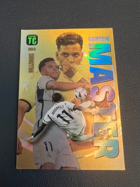 CARTE CARD CARTA n°204 RAINBOW MASTER RODRYGO Real Madrid PANINI TOP ...
