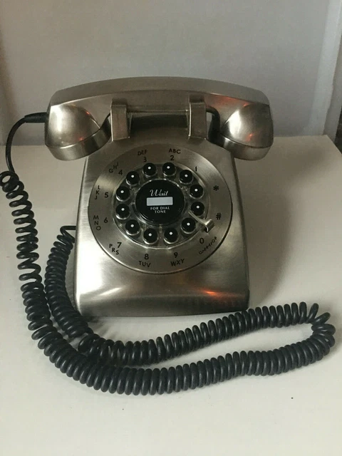 VINTAGE SILVER CROSLEY Telephone Model #CR-58 Digital/Rotary Desk Phone ...