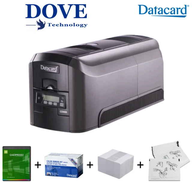 DATACARD CD815 DOUBLE Sided Plastic ID Card Printer (Very Low Card ...