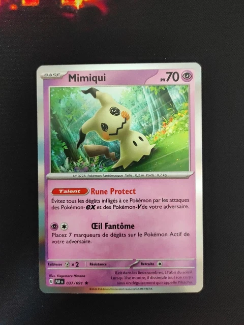 CARTE POKÉMON MIMIQUI 037/091 HOLO EV4.5 PAF Destinées à Paldea NEUF EUR 1,50 - PicClick FR