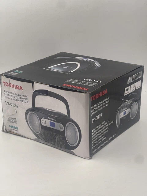 TOSHIBA TY-CRS9 PORTABLE CD Boombox with AM/FM Stereo and Aux Input 1 ...